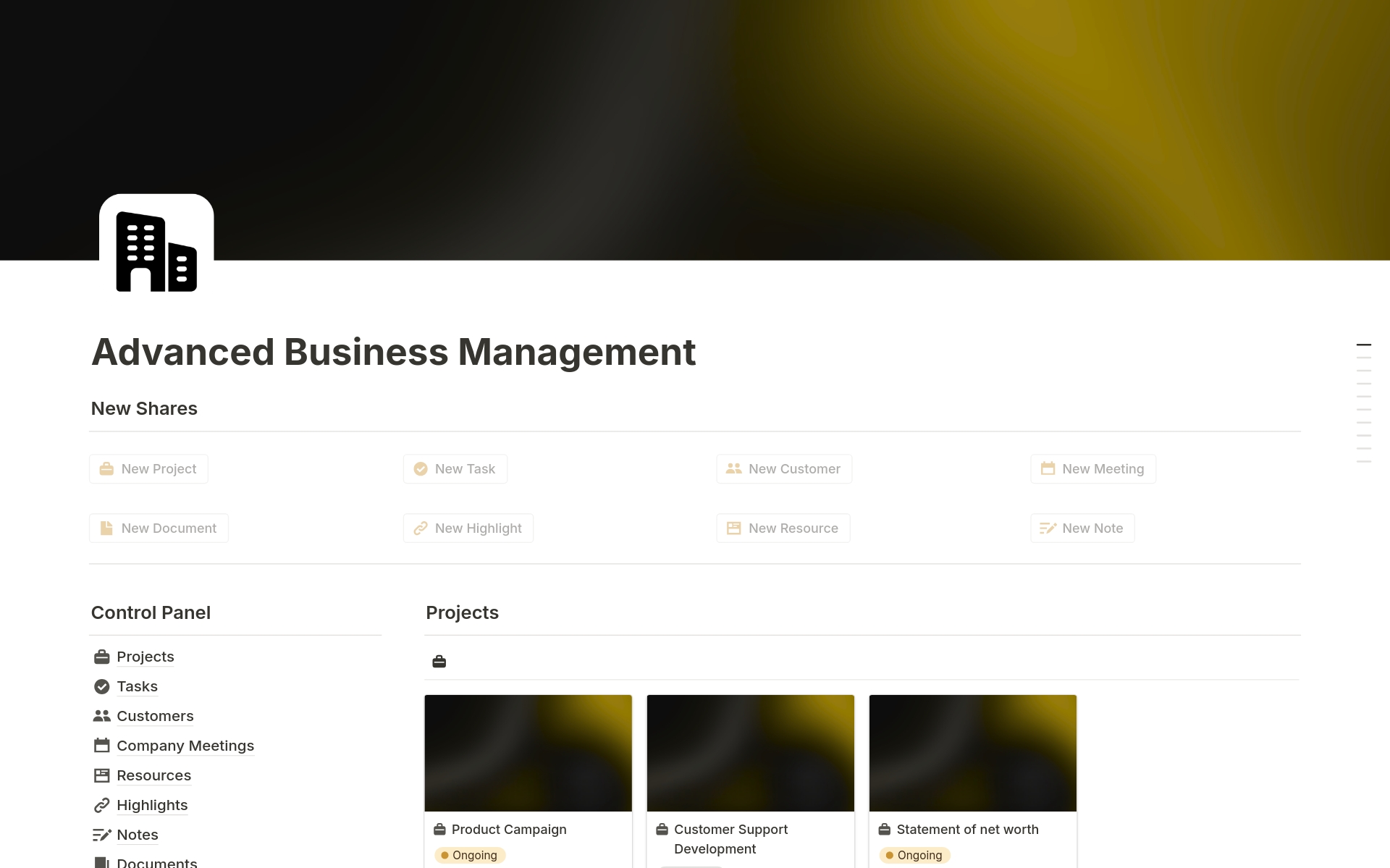 Advanced Business Management Template | Notion Marketplace